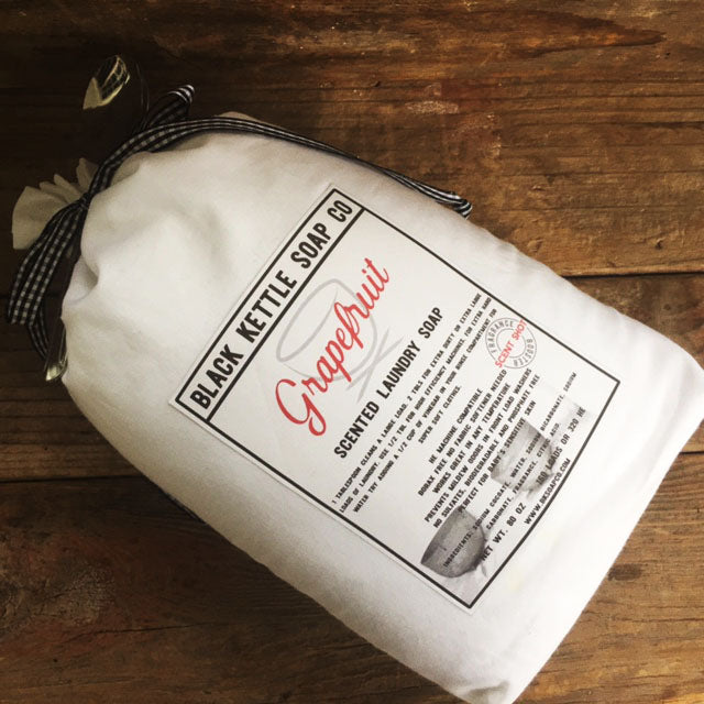 GRAPEFRUIT Laundry Soap Large Cloth Bag – Black Kettle Soap Company
